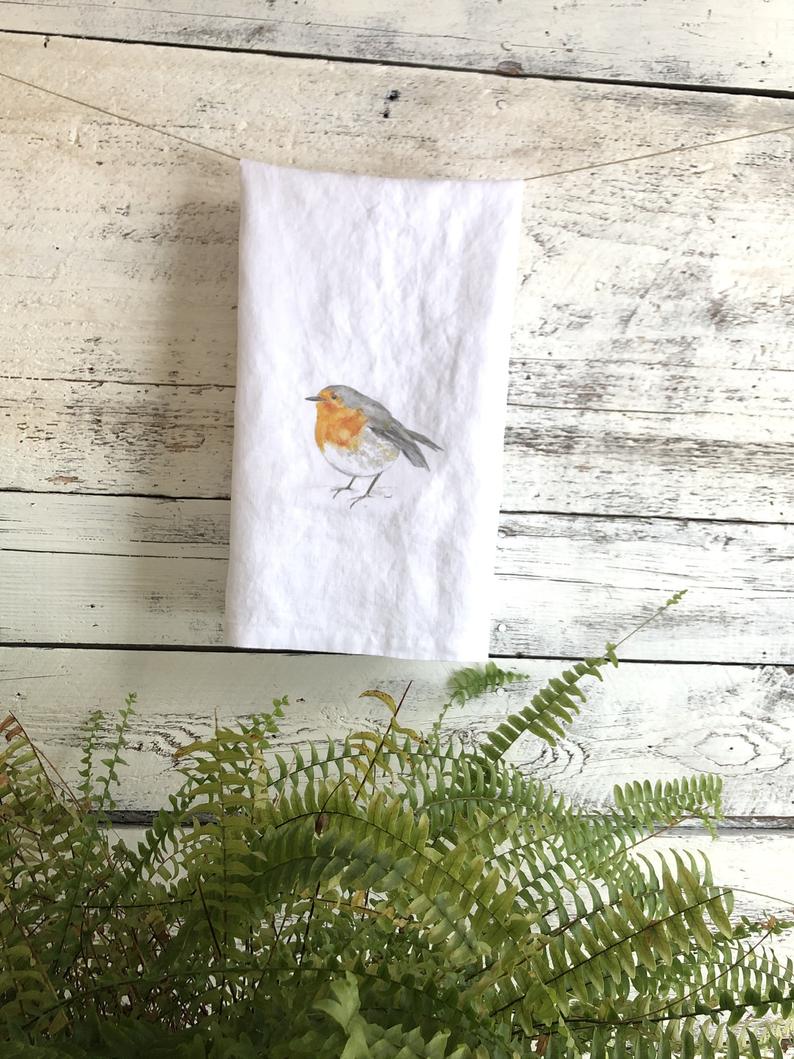 English Robin French Linen Tea Towel – Studio On Tenth
